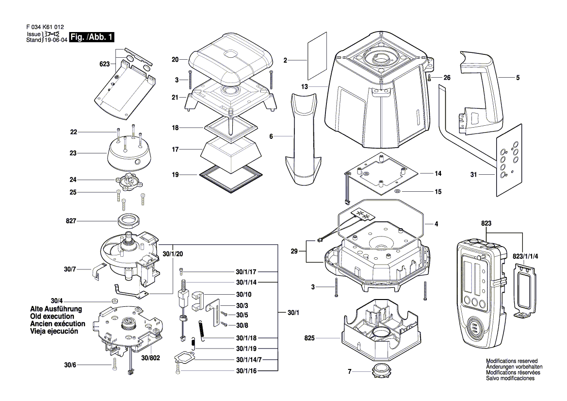 BOSCH ZSB Motor-Getriebe | Ersatzteile für RL25H - F034K61012 | 2610A13249