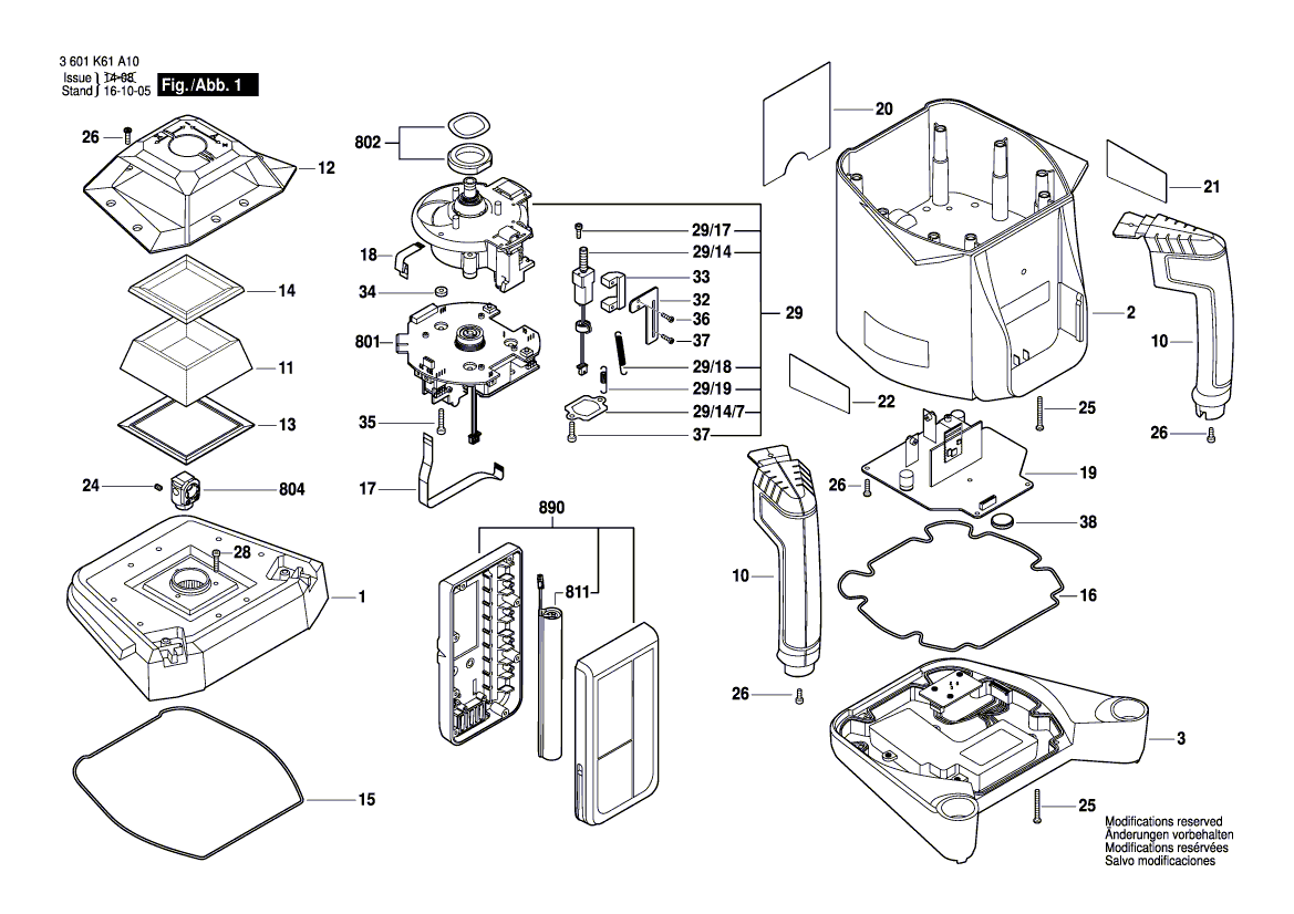 BOSCH ZSB Motor-Getriebe | Ersatzteile für GRL 500 HV - 3601K61B00 | 2610A13249