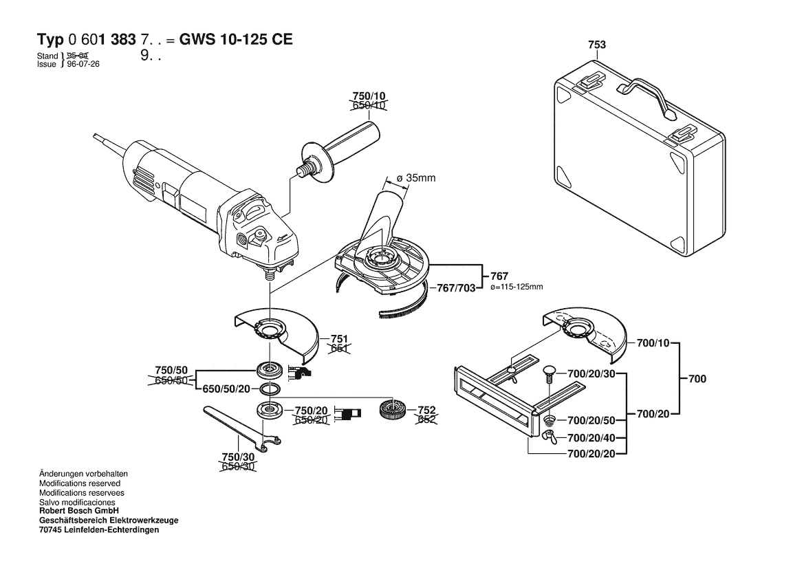 BOSCH GWS 10-125 CE - 0601383941