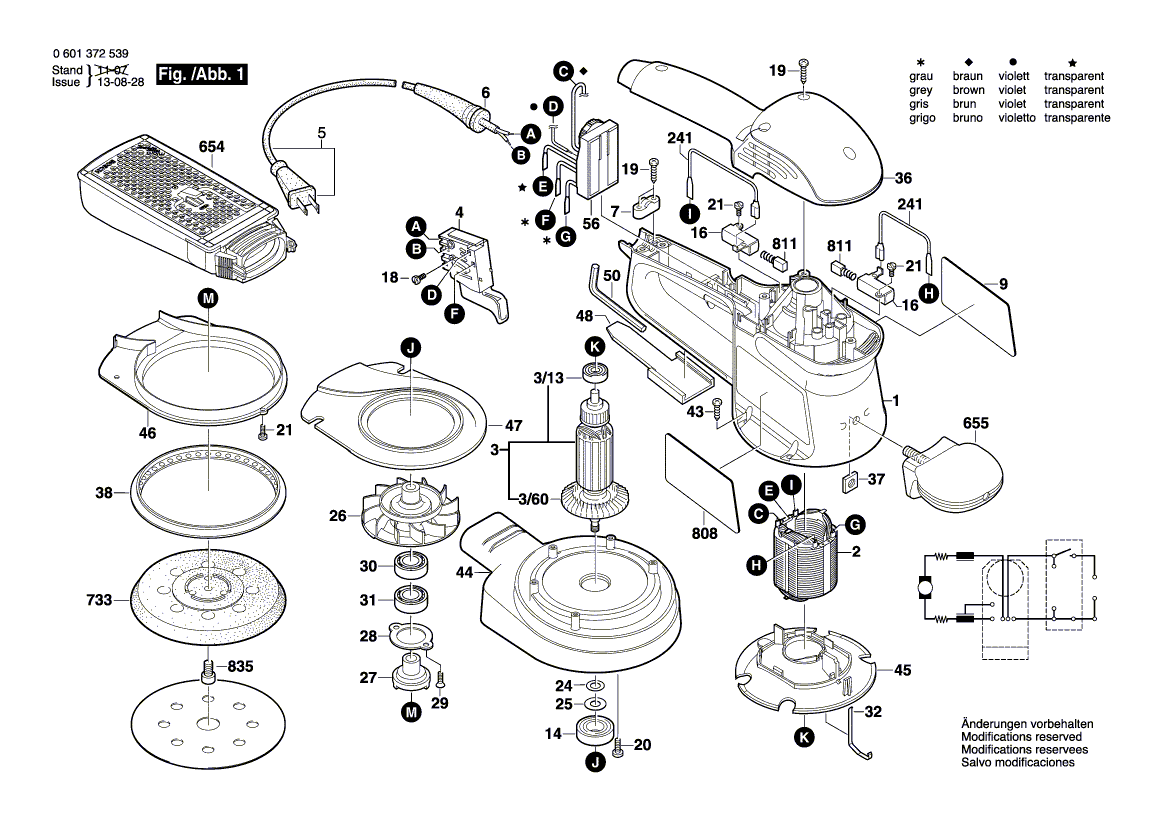 BOSCH Innensechskantschraube Ersatzteile fur 3725 DVS 0601372539 2603414062